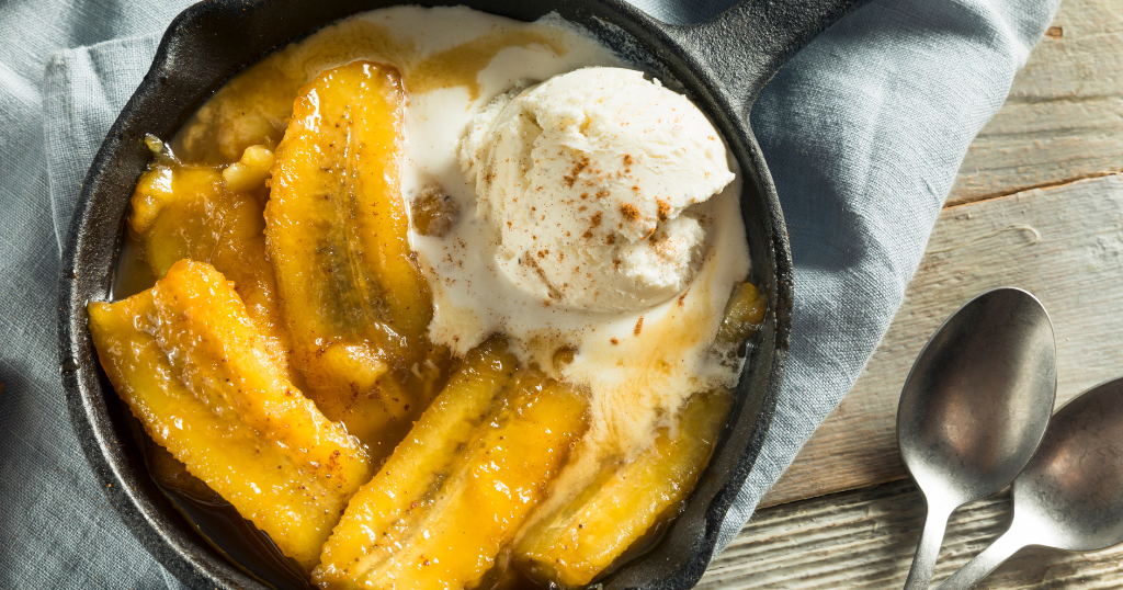 Sauteed Bananas Foster with Cinnamon Ice Cream (20 Minutes) Recipe